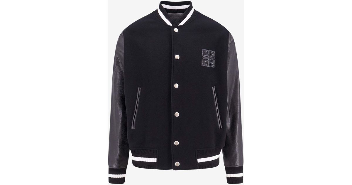 Givenchy 4G Patch Varsity Bomber Jacket in Blue for Men | Lyst