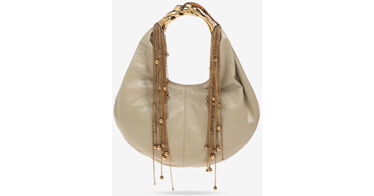 Chloé Twisted Shell Leather Hobo Bag in Natural | Lyst