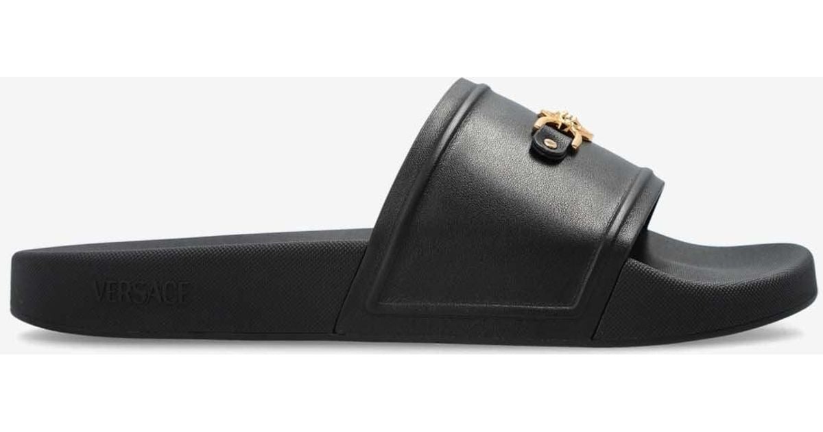 Versace Medusa '95 Leather Slides in White for Men | Lyst