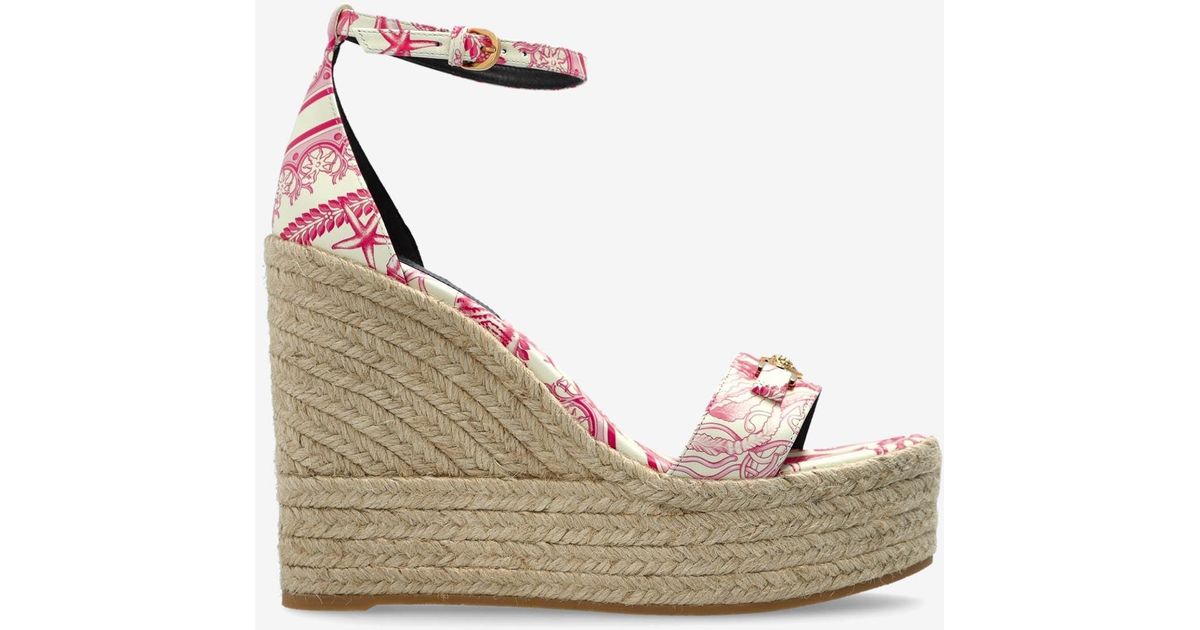 Versace Wedge Sandals | Lyst