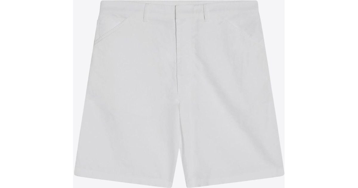 Prada Triangle Logo Bermuda Shorts in White for Men | Lyst