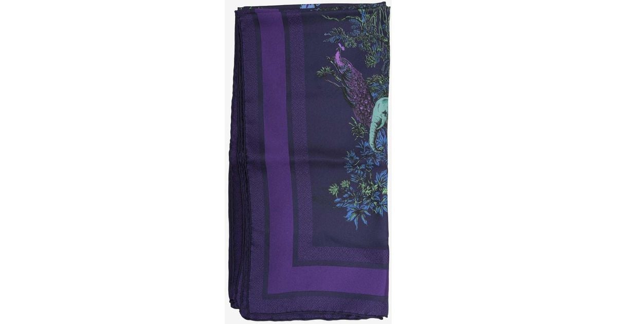 Dior Animal Patterns Silk Scarf in Purple | Lyst