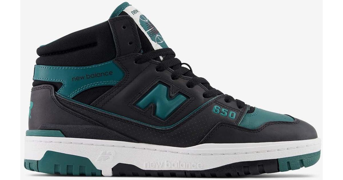 New Balance 650 High-top Sneakers In Black/green in Blue | Lyst