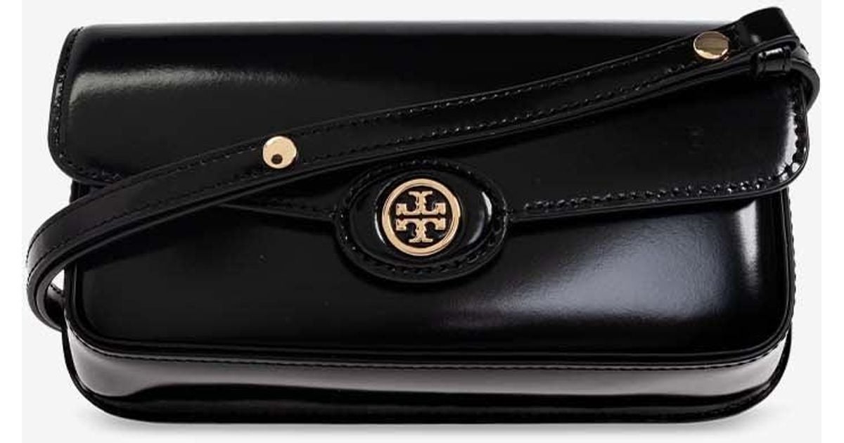 Tory Burch Robinson Spazzolato Rectangular Crossbody Bag in White | Lyst