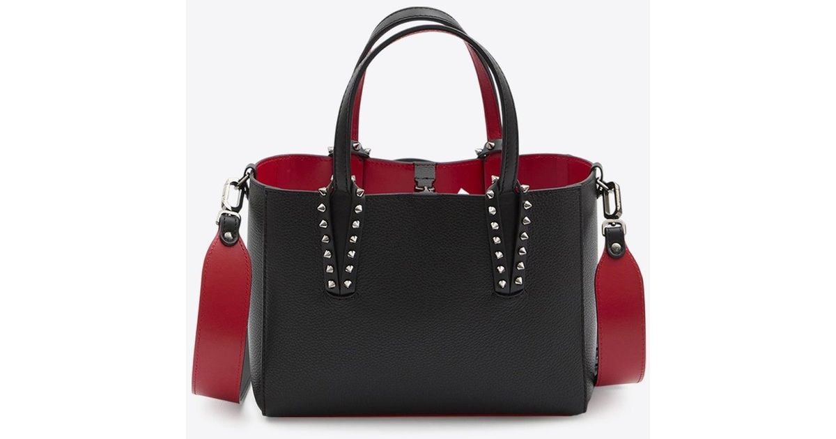 Christian Louboutin Studded Grained Leather Tote Bag in Black | Lyst