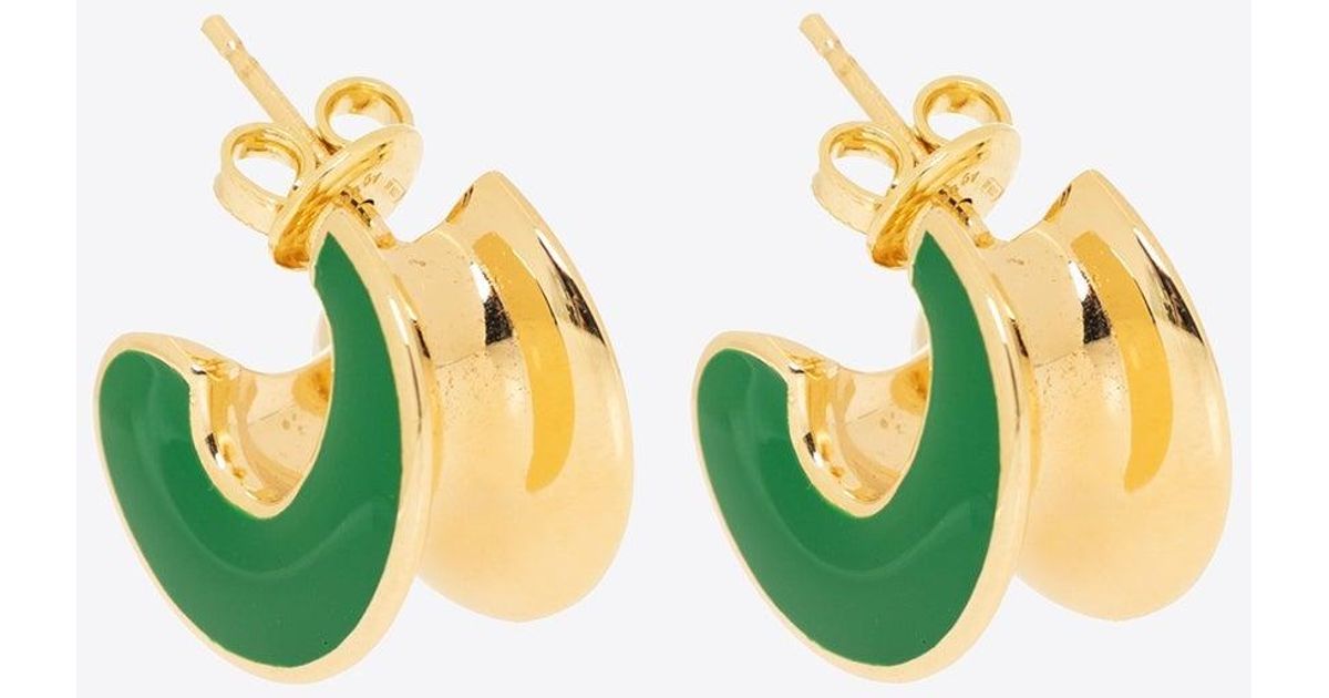 Bottega Veneta Small H Beam Hoop Earrings in White | Lyst