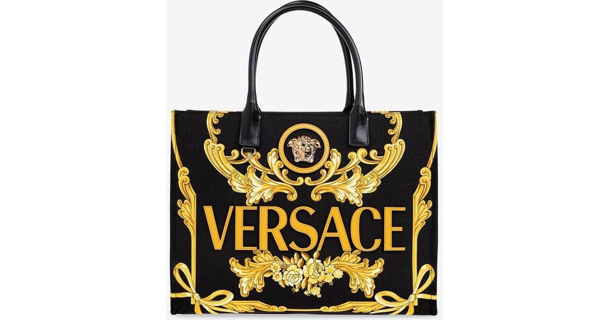 Versace Large Cameo La Medusa Tote Bag in Black | Lyst