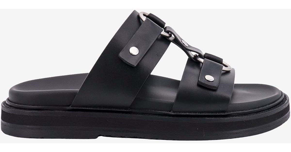 Celine Tippi Leather Sandals in Black for Men | Lyst