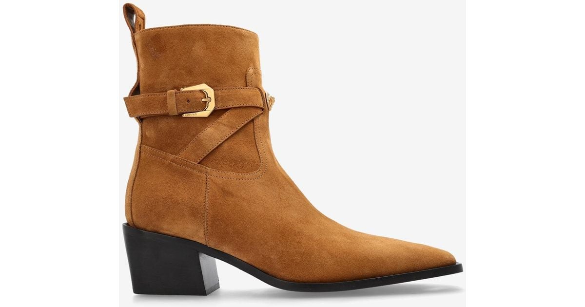 Versace Angelo 70 Suede Chelsea Boots in Brown for Men | Lyst