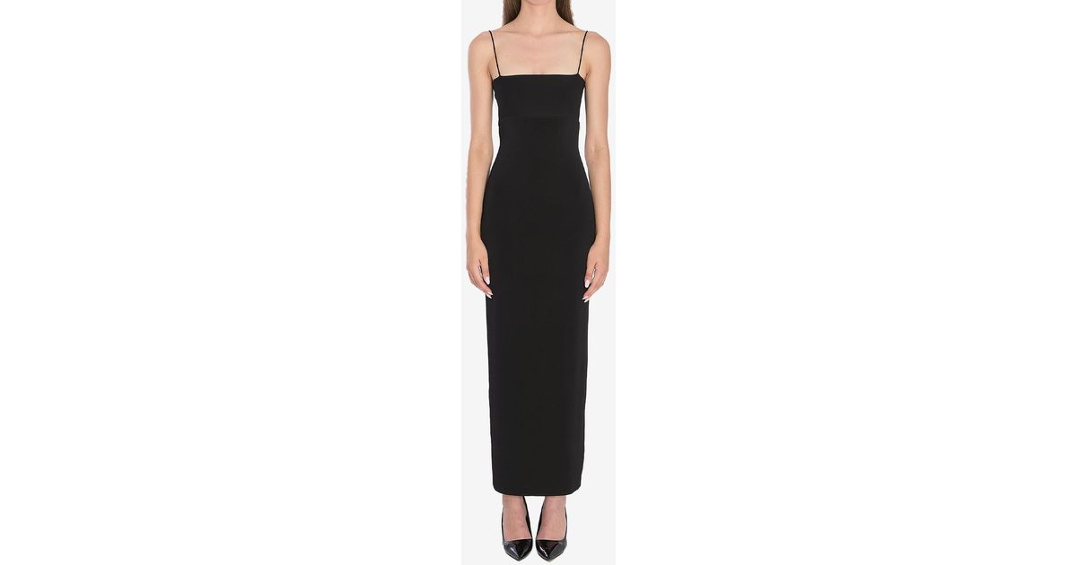 Alexander Wang Cut-Out Maxi Slip Dress in Black | Lyst