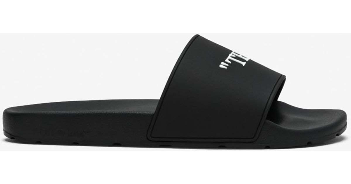 Off-White c/o Virgil Abloh This That Embossed Rubber Slides in Black ...