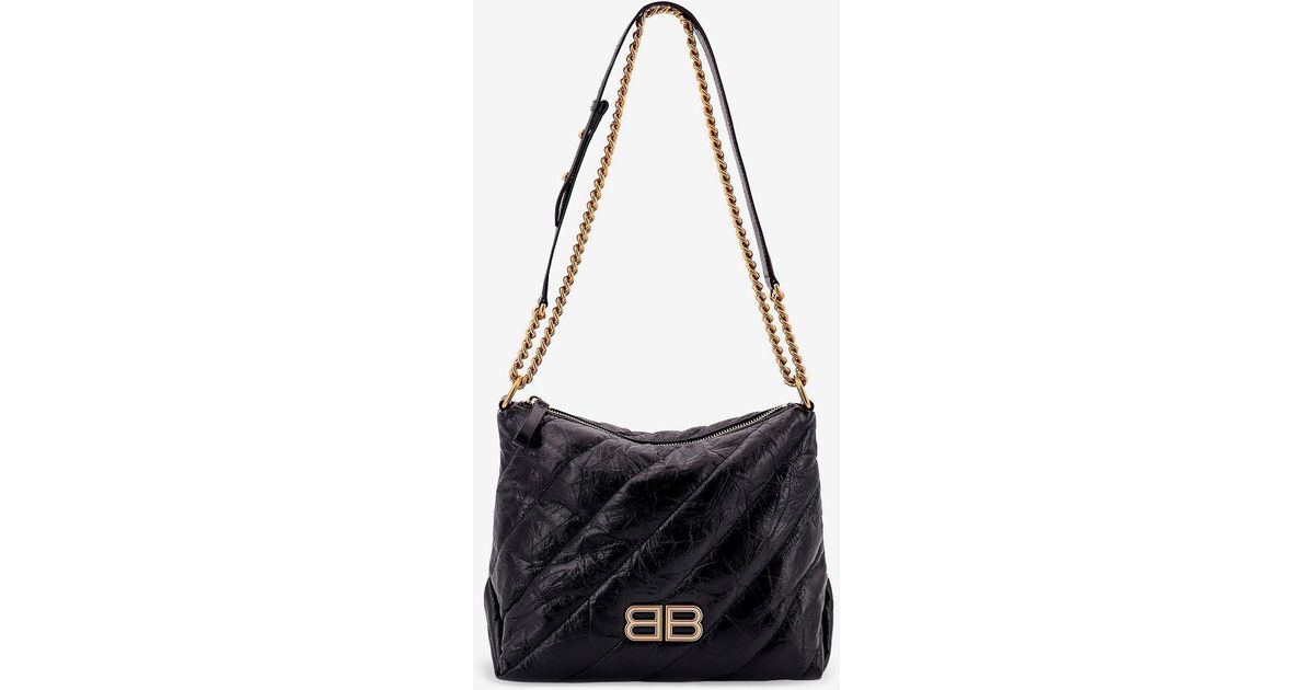 Balenciaga Small Crush Quilted Leather Hobo Bag in Black | Lyst