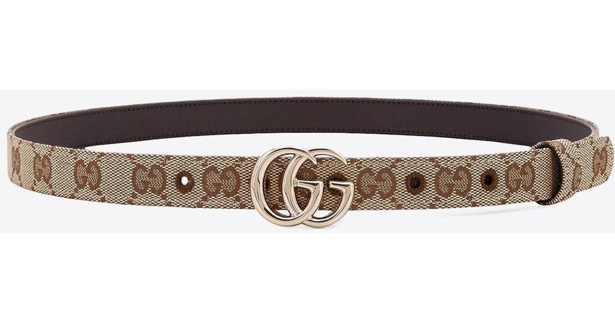 Gucci Gg Supreme Double G Leather Belt in White | Lyst