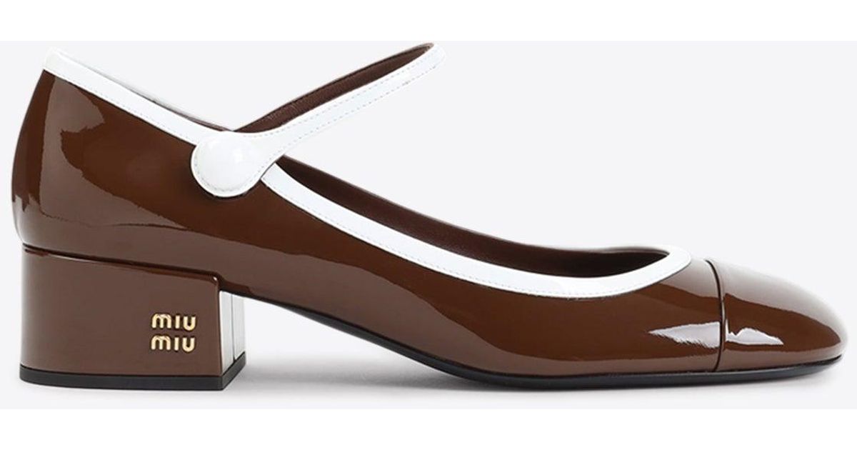 Miu Miu 40 Leather Pumps in White | Lyst