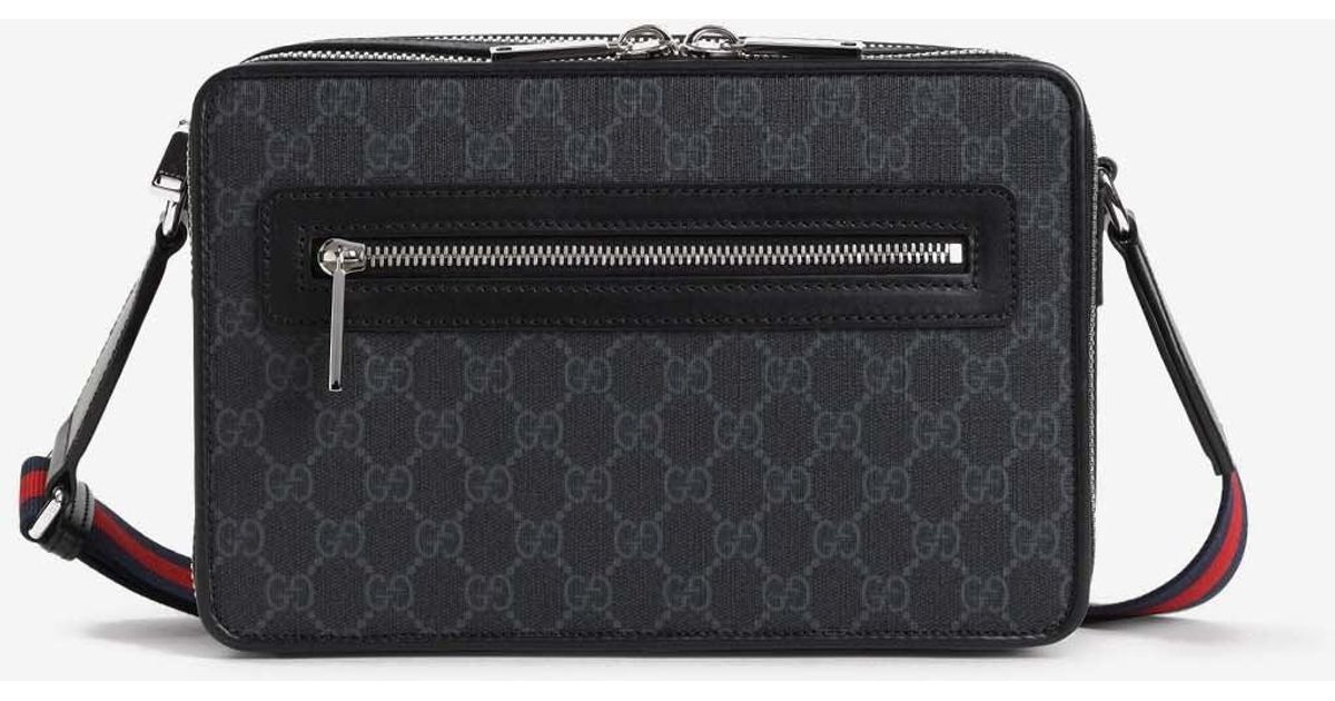 Gucci Gg Signature Messenger Bag in Black for Men | Lyst