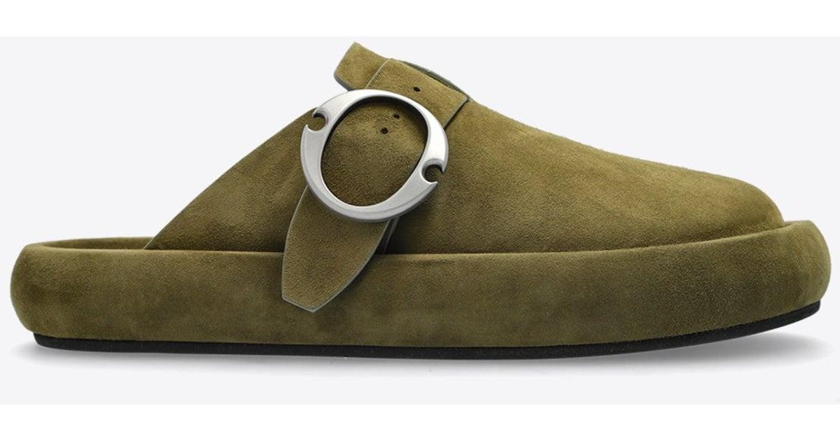 McQueen Arc Suede Clog Slides in Green for Men | Lyst
