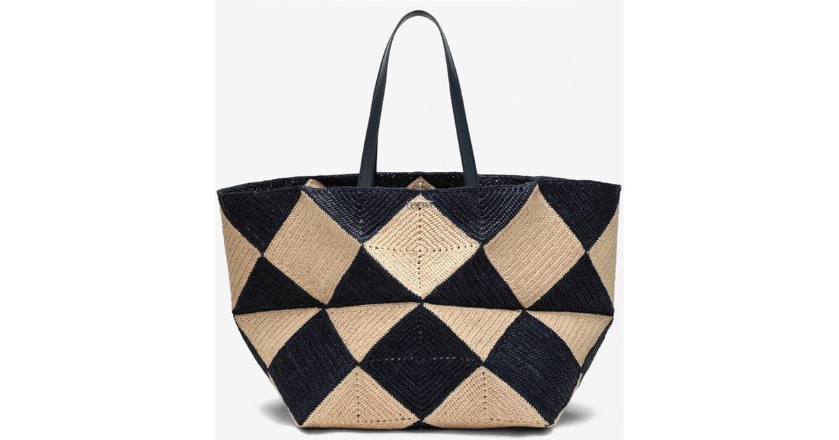 Loewe Xxl Puzzle Fold Raffia Tote Bag in Black | Lyst