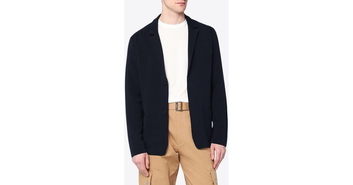 Roberto Collina Jacket-Style Cardigan in Blue for Men | Lyst
