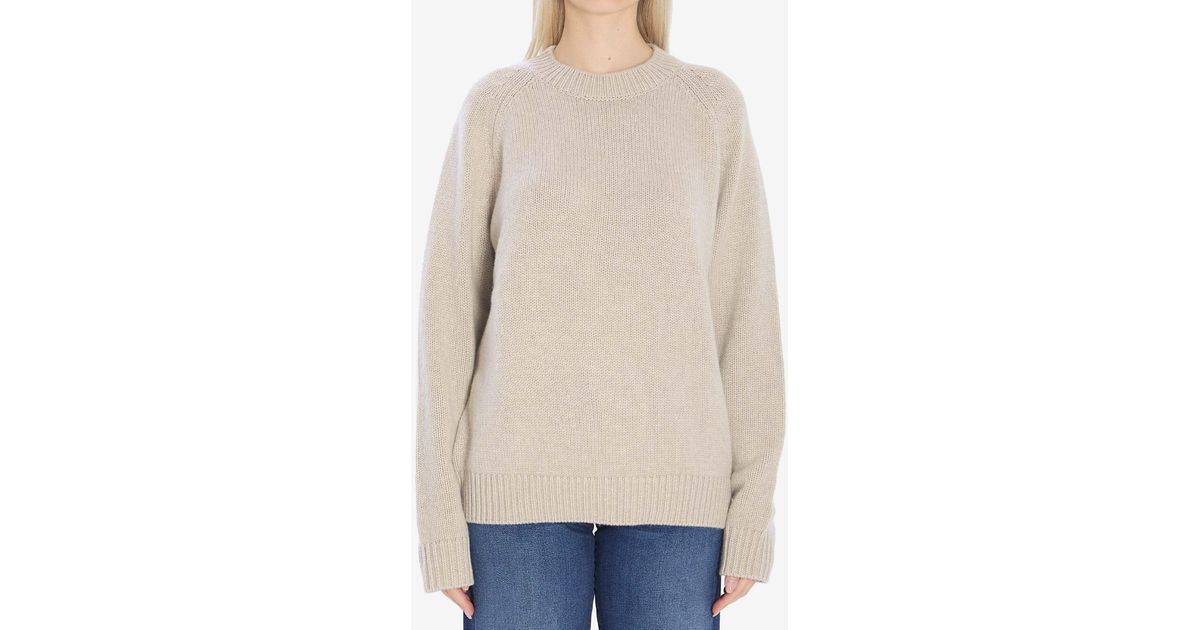 Lisa Yang Anine Crewneck Sweater in Natural | Lyst