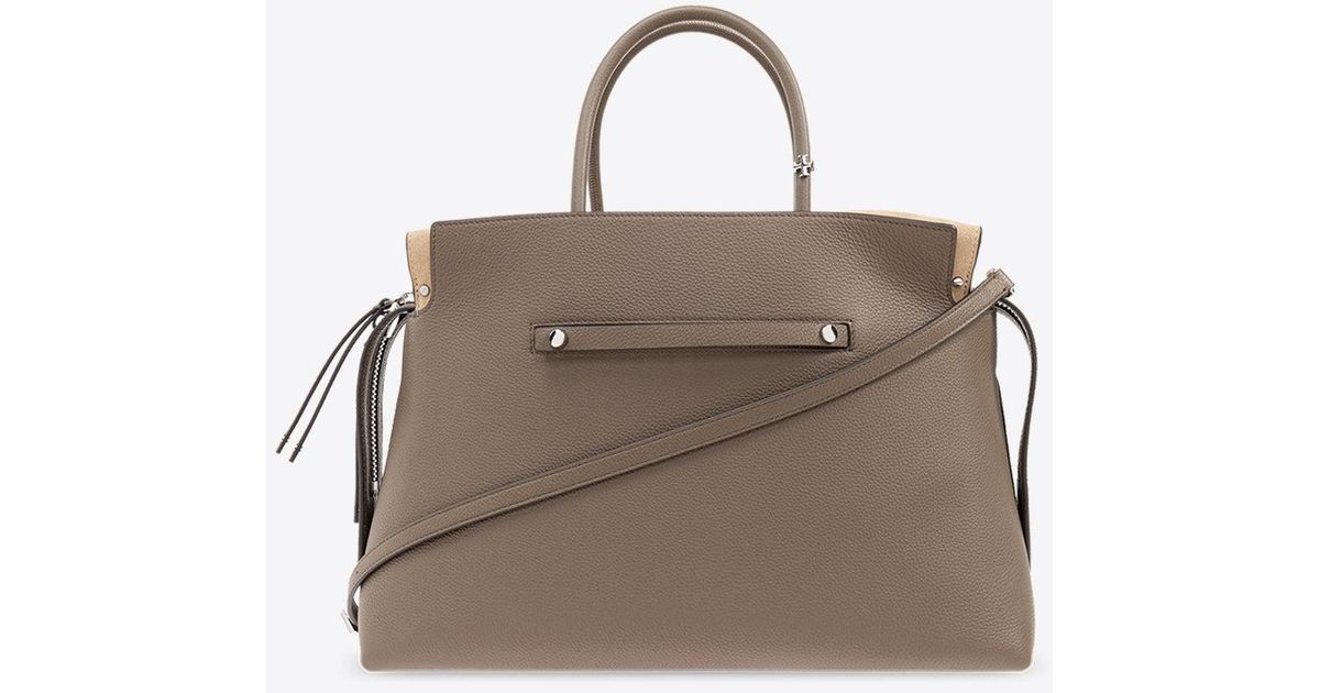 Tory Burch Medium Mercer Type Tote Bag in Brown | Lyst