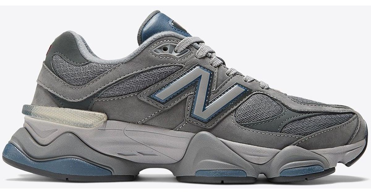 New Balance 9060 In Grey/blue Leather in Gray | Lyst