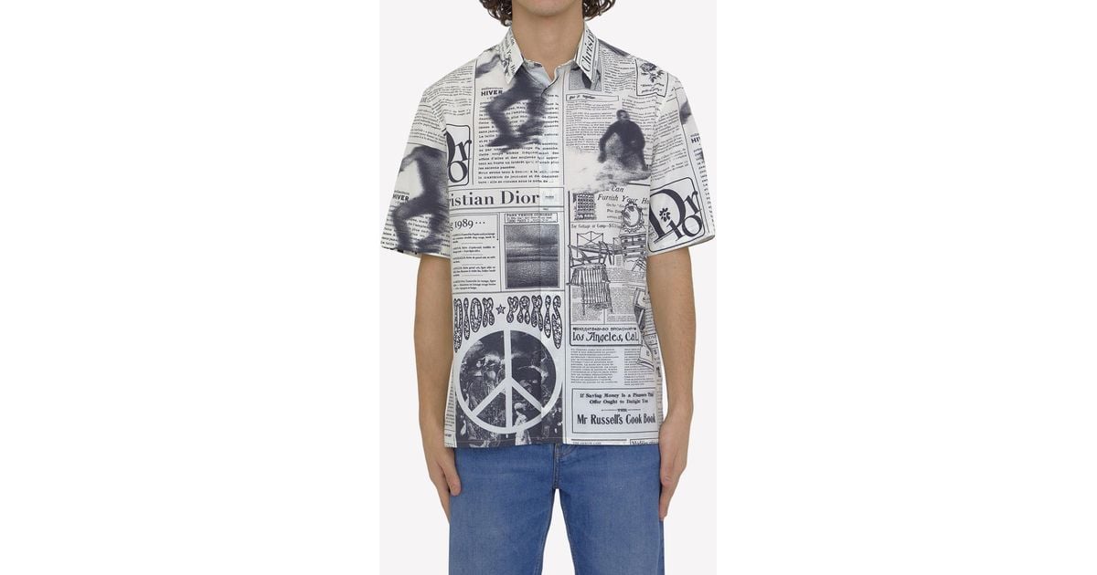 Dior X Erl Short-sleeved Printed Shirt in White for Men | Lyst Dior X Erl Short-sleeved Printed Shirt in White for Men | Lyst