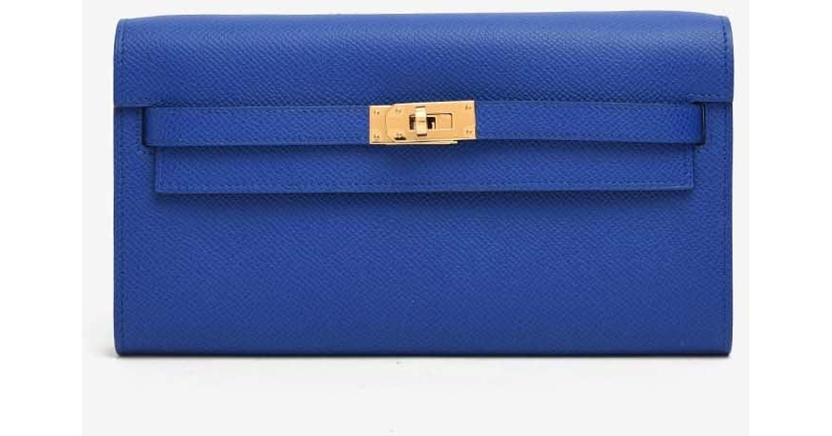 Hermès Kelly To Go Wallet In Bleu Royal Epsom Leather With Gold ...