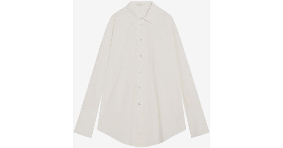 The Row Oversized Poplin Shirt in White | Lyst