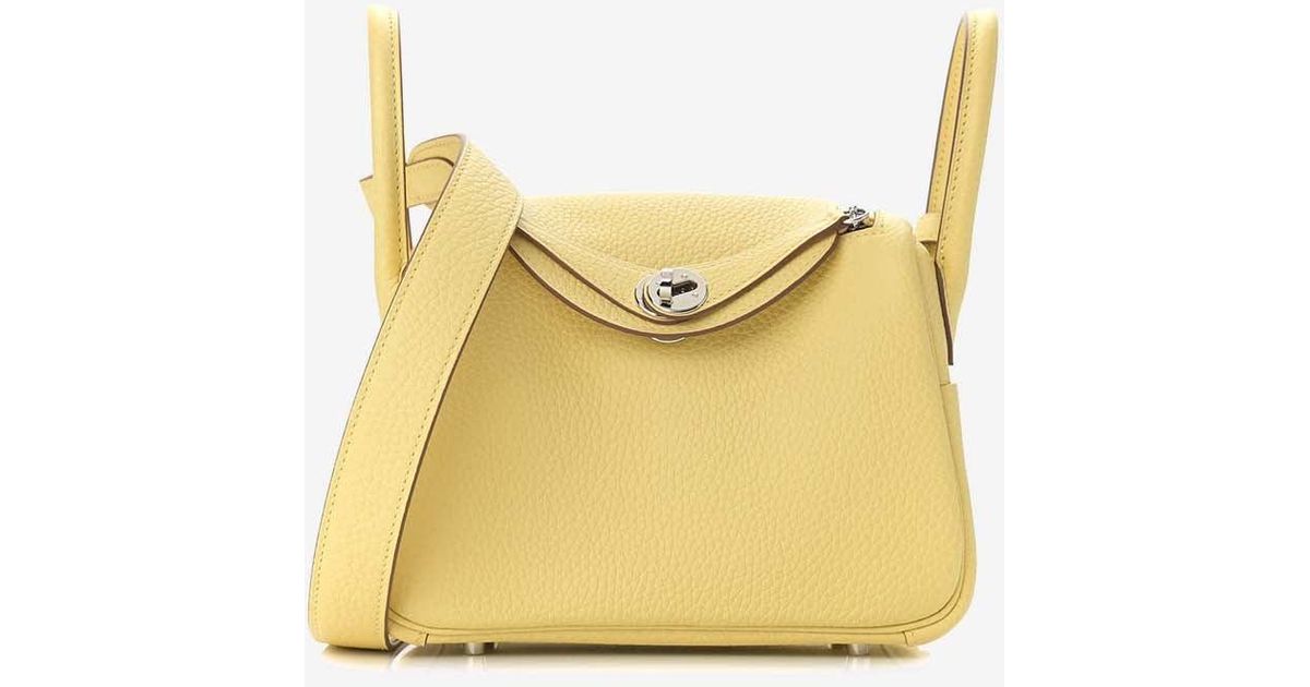 Hermès Mini Lindy 20 in Yellow | Lyst