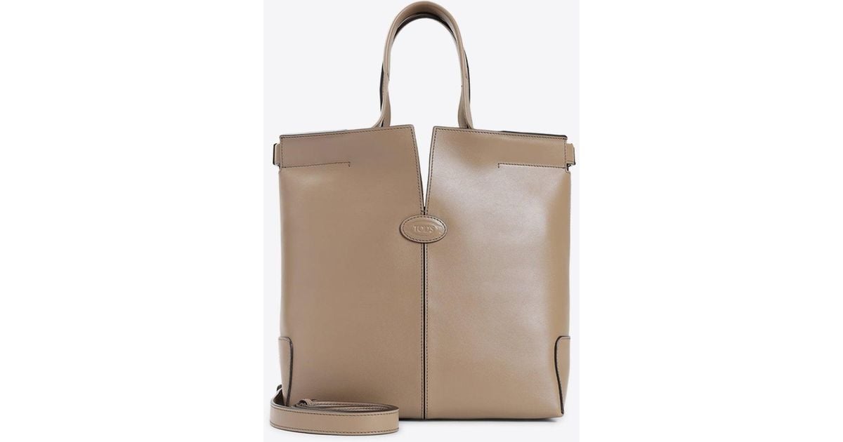 Tod's Small Di Folio Tote Bag in Natural | Lyst