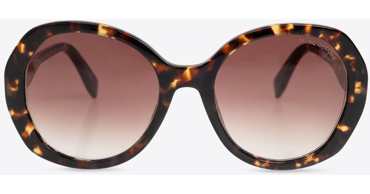Marc Jacobs Oval-Frame Acetate Sunglasses in Natural | Lyst
