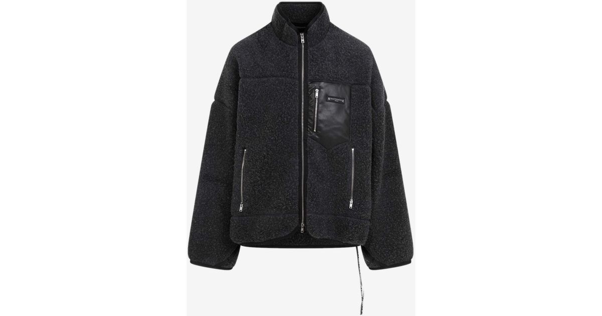 Mastermind Japan Teddy Zip-Up Jacket in Black for Men | Lyst