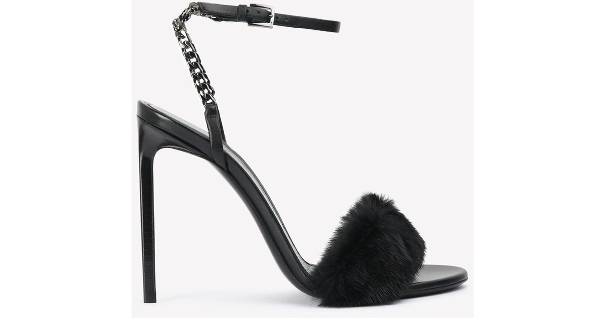 Tom Ford 105 Mink And Leather Sandals In Black Lyst Uk