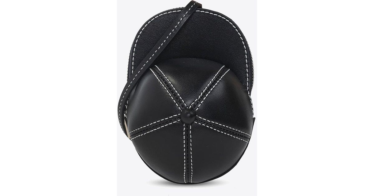 JW Anderson Mini Cap-Shaped Leather Crossbody Bag in Black | Lyst