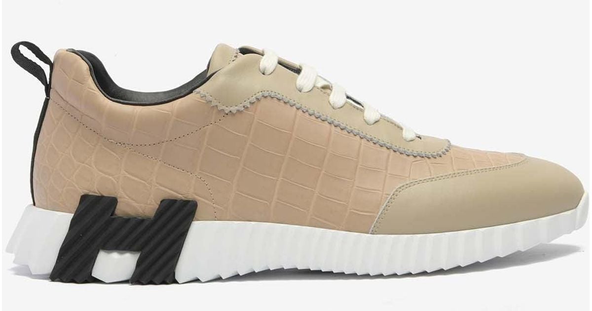 Hermès Bouncing Low-top Sneakers In Matt Nilo Croc Leather in Natural for Men | Lyst