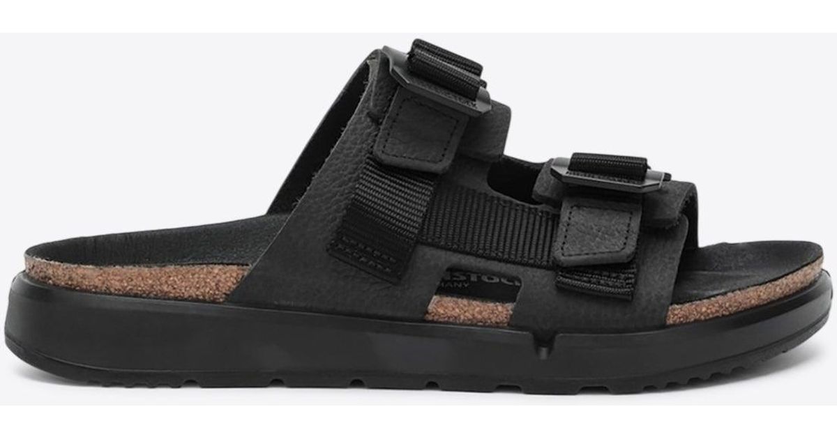 Birkenstock Shinjuku Double-Strap Slides in Black | Lyst