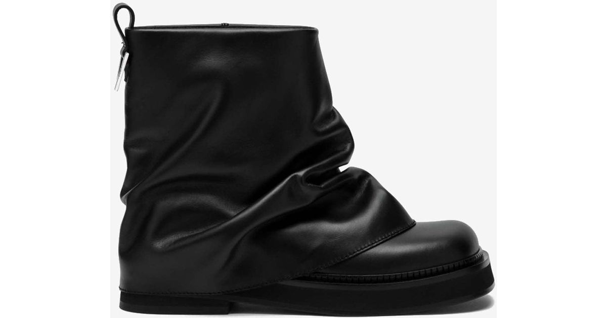 The Attico Mini Robin Leather Combat Boots in Black | Lyst