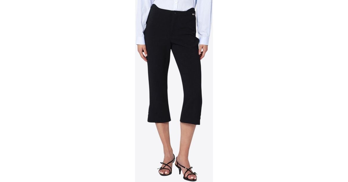 Victoria Beckham Cropped Pants in Black | Lyst