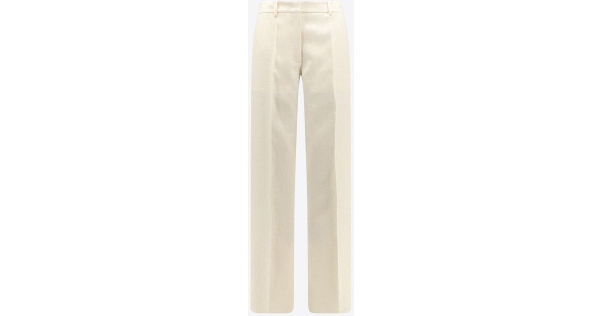 Valentino Toile Iconographe Wool And Silk Pants in Natural | Lyst