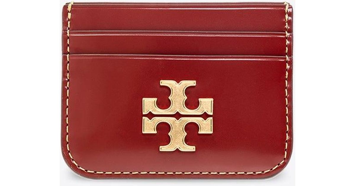 Tory Burch Eleanor Logo Cardholder in Red | Lyst