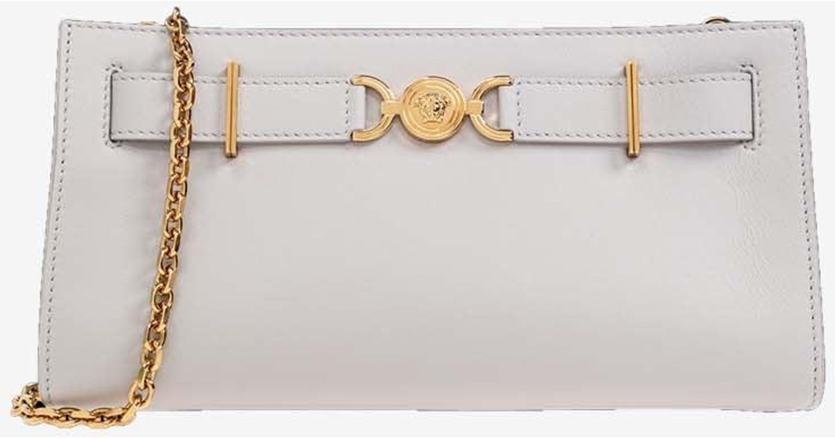 Versace Medusa '95 Calf Leather Clutch in White | Lyst