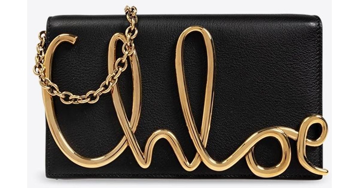 Chloé Iconic Logo Crossbody Bag in Black | Lyst