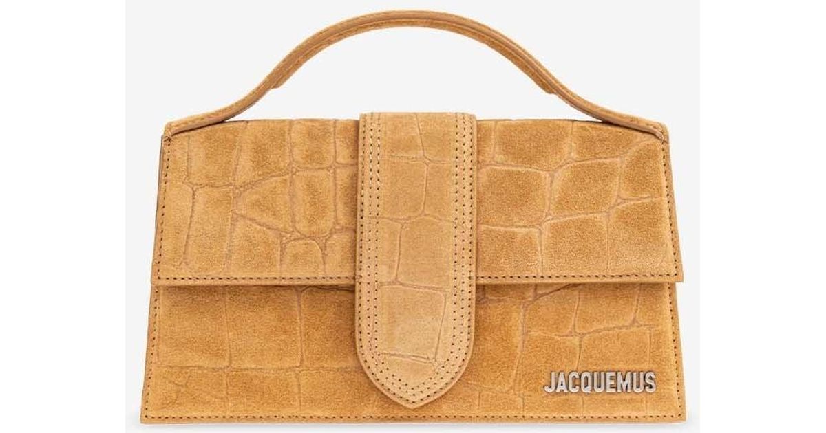 Jacquemus Le Grand Bambino Croc-Embossed Suede Top Handle Bag in ...
