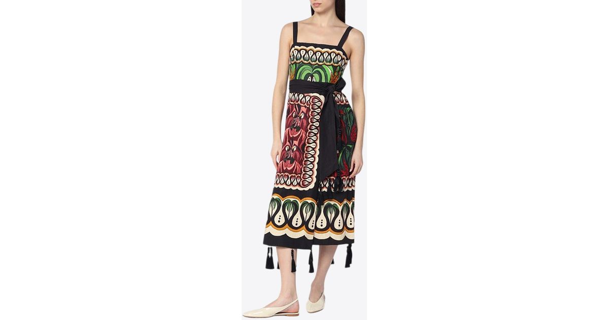 FARM Rio Coconut Tree Flow Scarf Midi Dress in White | Lyst