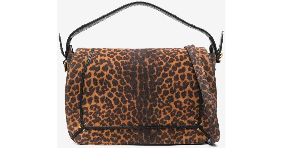 Jérôme Dreyfuss Large Pepito Leopard Print Crossbody Bag in Brown | Lyst