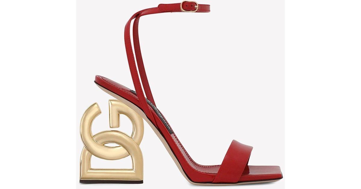 Dolce And Gabbana Keira 105 Sandals Patent Leather Sandals In Red Lyst