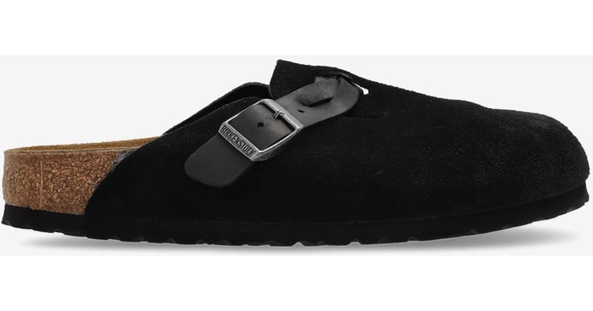 Birkenstock Boston Braided Suede Clogs in Black | Lyst