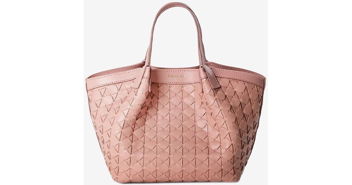 Serapian Mini Secret Mosaico Leather Shoulder Bag in Pink | Lyst