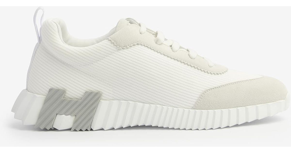 Hermès Bouncing Low-top Sneakers In Suede And Mesh in White for Men | Lyst