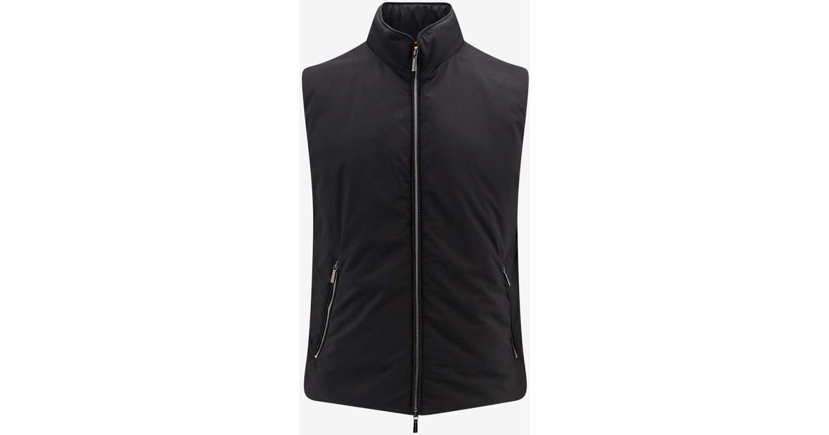 Moorer Senio Zip-Up Vest in Black for Men | Lyst
